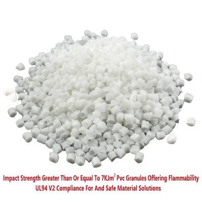 China PVC Compound Granules UL94 V-2 Flammability Impact Strength 7KJ/m2 for Injection Molding for sale