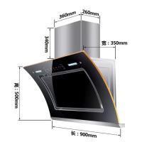 China Custom Island Curve Glass Kitchen Range Hood Extractor for Exhaust Vent Wall Mounted for sale