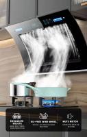 China 220V Push Button Slanted Black Glass Cooker Hood for Kitchen  Household Range for sale