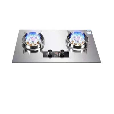 China 220v Flippable Gas Cooker Stovetop with 2 Burners Desktop Embedded Type Kitchen Cooking for sale