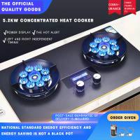 China 220v Flippable Gas Cooker Stovetop with 2 Burners Desktop Embedded Type Kitchen Cooking for sale