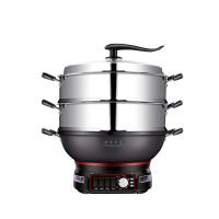China Tempered Glass Lid Electric Frying Pan for Oil-Free and Energy-Saving Cooking for sale