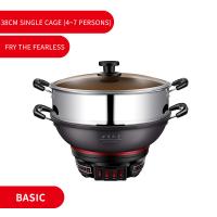 China Tempered Glass Lid Electric Frying Pan for Oil-Free and Energy-Saving Cooking for sale