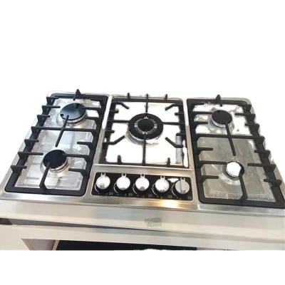 China Kitchen Appliance Built-in Gas Stove with 5 Burner and Tempered Glass Protective Case for sale