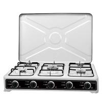 China Protective Case Tempered Glass 5 Burner Gas Cooker Stove for Kitchen Cooking Appliance for sale