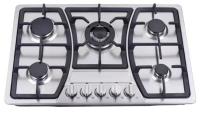 China Protective Case Tempered Glass 5 Burner Gas Cooker Stove for Kitchen Cooking Appliance for sale