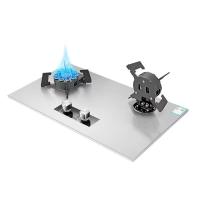 China Kitchen Cooking Appliance Tengao Metal Edging Table Top Knob Button Natural Gas / Double Burner Gas Stove for sale