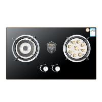 China Modern Design 2 Burner Gas Stove with Electronic Ignition and Tempered Glass Cooktop for sale