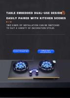 China 2 Burner Gas Cooktop Stove LPG NG Built in Black Tempered Glass Power Source Gas for sale