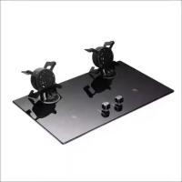 China Built-in 2 Burner Gas Stove with Black Tempered Glass Surface and Ceramic Power for sale