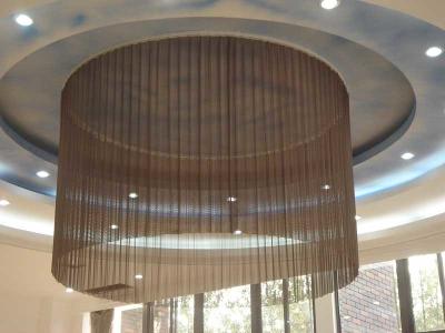 China Flame Resistant Wire Mesh Curtain Chain Link Fabrics Coil Drapery Decorative for sale