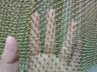 China Flame Resistant Wire Mesh Curtain Chain Link Fabrics Coil Drapery Decorative for sale
