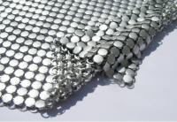China Metallic Sequined Aluminum Mesh Shower Curtain , Mesh Drapery Fabric Soft Texture for sale