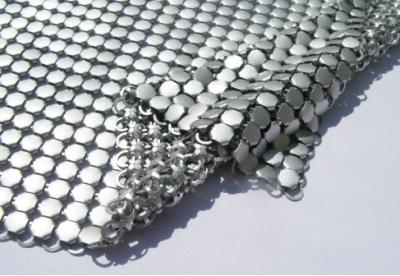 China Metallic Sequined Aluminum Mesh Shower Curtain , Mesh Drapery Fabric Soft Texture for sale