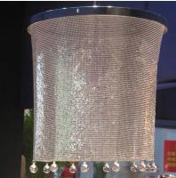 China Metallic Sequined Aluminum Mesh Shower Curtain , Mesh Drapery Fabric Soft Texture for sale