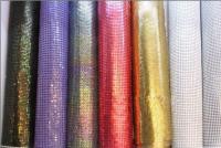 China Silver / Golden Wire Mesh Curtain Aluminum Metallic Sequined Fabrics Multi Shape for sale