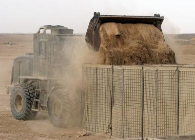 China Military Welded Hesco Bastion Barrier Wall , Gabion Hesco Barriers Geotextile Lined for sale