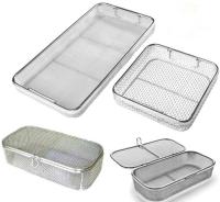China Woven Mesh Stainless Steel Wire Basket Tray For Hospital Surgical Instrument for sale