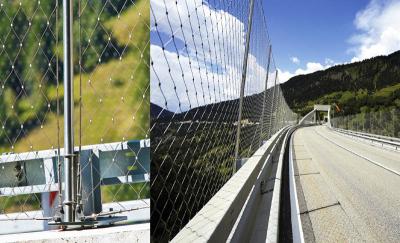 China Bridge Balustrade Stainless Steel Rope Mesh , Cable Mesh Netting Ferrule / Knotted for sale