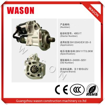 China ISUZU Engine Excavator Starter Motor 0-24000-3251 0240003251 Standard Size for sale