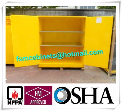 China Yellow Industrial Safety Cabinets , Flame Proof Storage Cabinets For Waste Chemical for sale