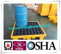 China Oil Drum Spill Pallet Containments , Fire Resistant File Cabinet For Drum Spill Pallet for sale