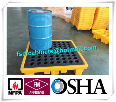 China Oil Drum Spill Pallet Containments , Fire Resistant File Cabinet For Drum Spill Pallet for sale