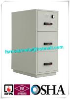 China Steel 3 Drawer Fireproof Safety Cabinet , Fire Resistant File Cabinet For Paper Documents for sale