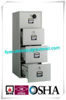 China Steel Waterproof Fire Resistant File Cabinet , Two Drawer Fire Rating Storage Cabinet for sale