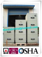China Steel 4 Drawers Fire Resistant File Cabinets , Fireproof File Cabinets For Documents for sale
