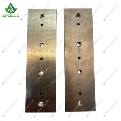 China APOLLO Brass Slider 89540237 - Brass Material Wear Component with 4-Hole Mounting for Low-Friction Bearing in Asphalt Pavers for sale