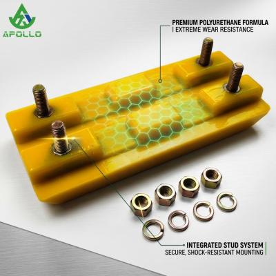 China APOLLO 2411111 Yellow Polyurethane Track Pad 260mm Track Shoe for W1900 W195 Milling Machines for sale