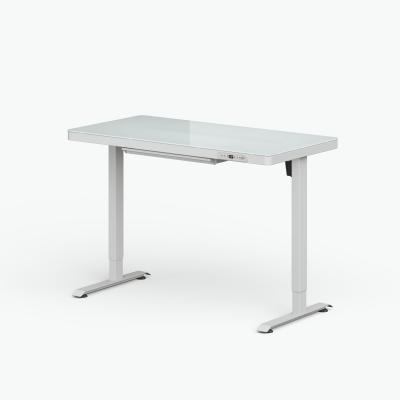 China Jarshan 1.2m Elegant Glass Top Electric Standing Desk Easy Clean for sale