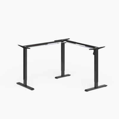 China 120KG Max Load Corner Standing Desk Frame Equipped With Powerful Electric System Anti Collision for sale