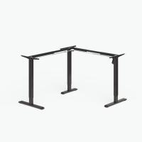 China 80KG Max Load Basic Electric Corner Standing Desk Frame Single Motor 3 Reversed Legs With 2 Stages for sale