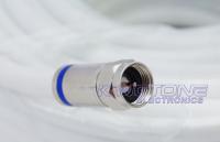 China RG6 CATV Coaxial Cable with Compression Connector in 25M Length for Satellite TV for sale