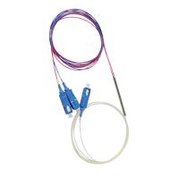 China 1×2 Singlemode FBT Fiber Optic Splitter with SC/UPC Connectors in ABS Box for FTTH and PON Applications for sale