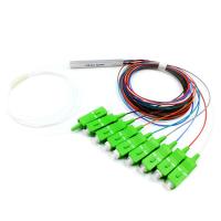 China 1×8 Fiber PLC Splitter Single Mode Blockless PLC Fiber Optic Coupler with 1260~1650nm Wavelength for sale