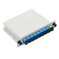 China 1X8 Single Mode PLC Fiber Optic Splitter with SC FC Connection for FTTH and PON Networks for sale