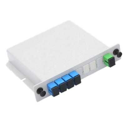 China 1×4 PLC Fiber Optic Splitter with 1260~1650nm Wavelength and SC/FC Connector for FTTH and PON Networks for sale