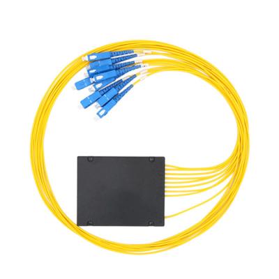 China 1×8 PLC Fiber Optic Splitter ABS Box Type with SC Connector for FTTH and Optical Networks for sale