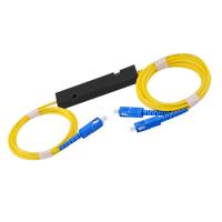 China 1×2 PLC Optical Splitter ABS Box Type with SC Connector for Fiber Optic Networks for sale