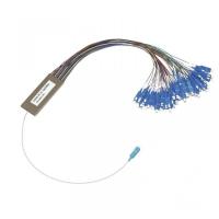 China 1×64 PLC Fiber Optic Splitter with Blockless Design and 1260~1650nm Wavelength for FTTH and PON Networks for sale