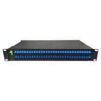 China 1×64 Configuration Rack Mounted ODF Type Optical Splitter PLC Fiber Coupler with SC Fiber Adapters for sale