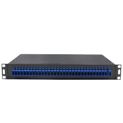 China 1×32 Configuration Rack Mounted ODF Type Single Mode PLC Fiber Optic Splitter with SC Fiber Adapters for sale