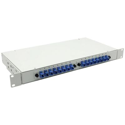 China 1×16 PLC Fiber Optic Splitter Rack Mounted ODF Type Single Mode with SC Fiber Adapters for sale