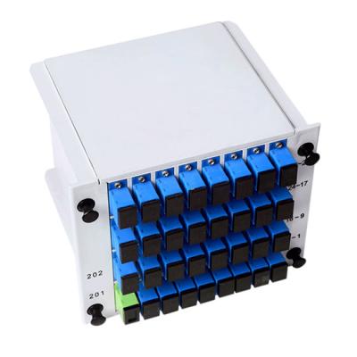 China 1X32 PLC Fiber Optic Splitter LGX Module Single Mode for FTTH and PON Networks for sale