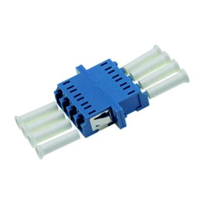 China LC QUAD One-piece Plastic Fiber Optic Adapter with ≤ 0.2dB Insertion Loss for 1310-1550nm Wavelength and -40 to +85℃ Temperature Range for sale