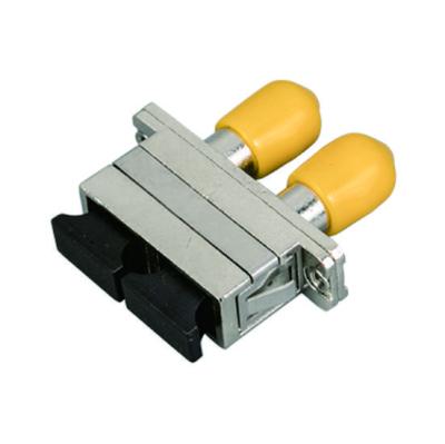 China SC-ST DX Hybrid Fiber Optic Adapter with ≤ 0.2dB Insertion Loss for 1310-1550nm Wavelength and -40 to +85℃ Temperature Range for sale