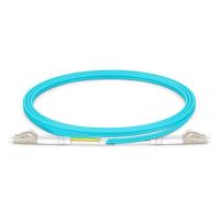 China LC/UPC to LC/UPC Duplex OM4 Multimode Fiber Optic Patch Cord with PVC Jacket for sale